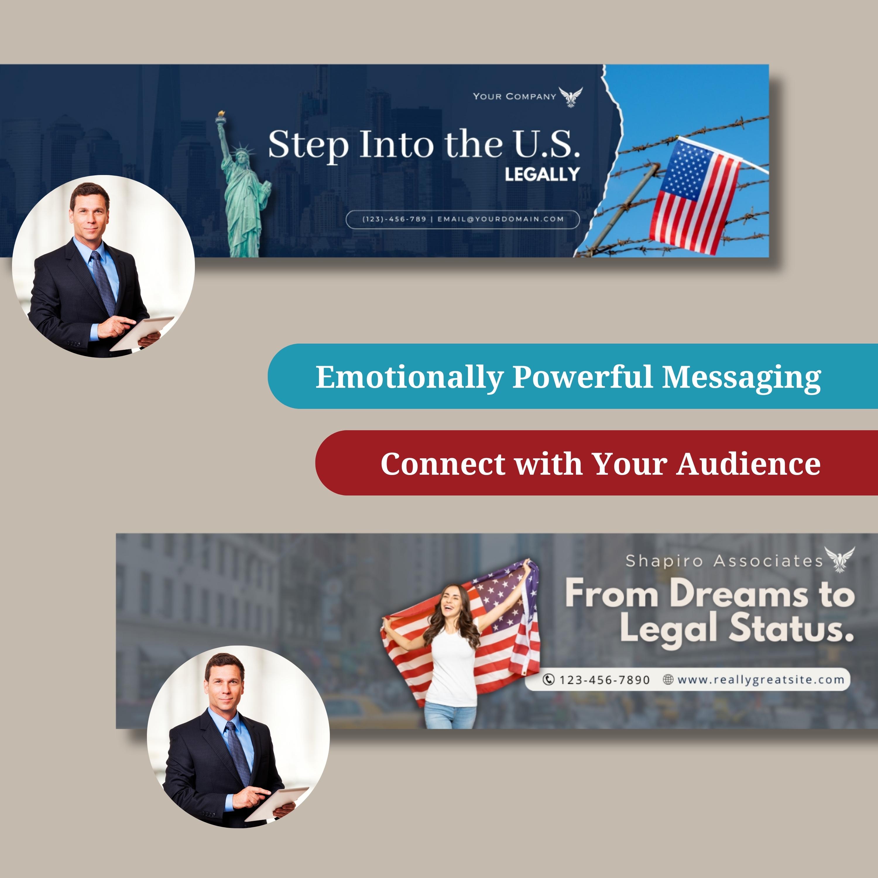 Immigration Linkedin Banners Canva Templates for Lawyers, Law Firms ...
