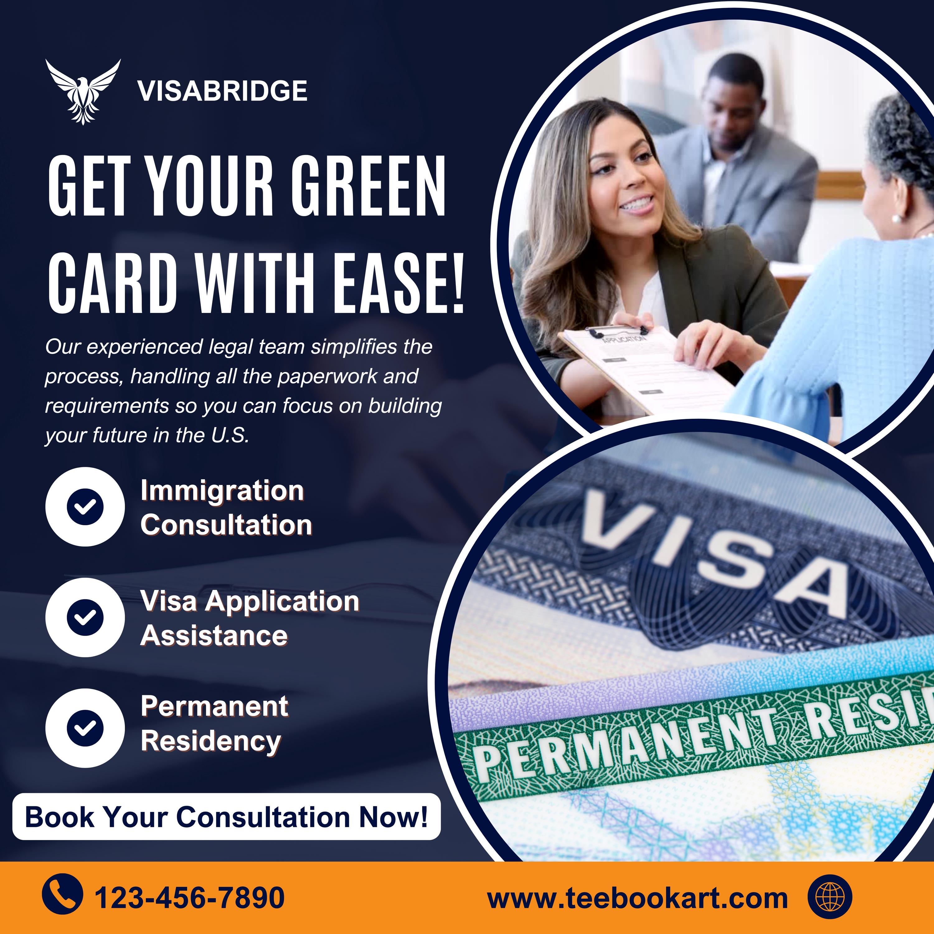 Immigration Template U.S. Visa and Green Card Assistance Digital Flyer ...