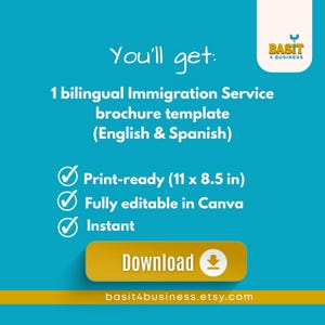 Bilingual Immigration Law Brochure Template: Editable Attorney Flyer ...