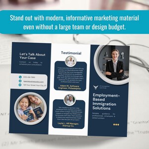 Bilingual Immigration Law Brochure Template: Editable Attorney Flyer ...