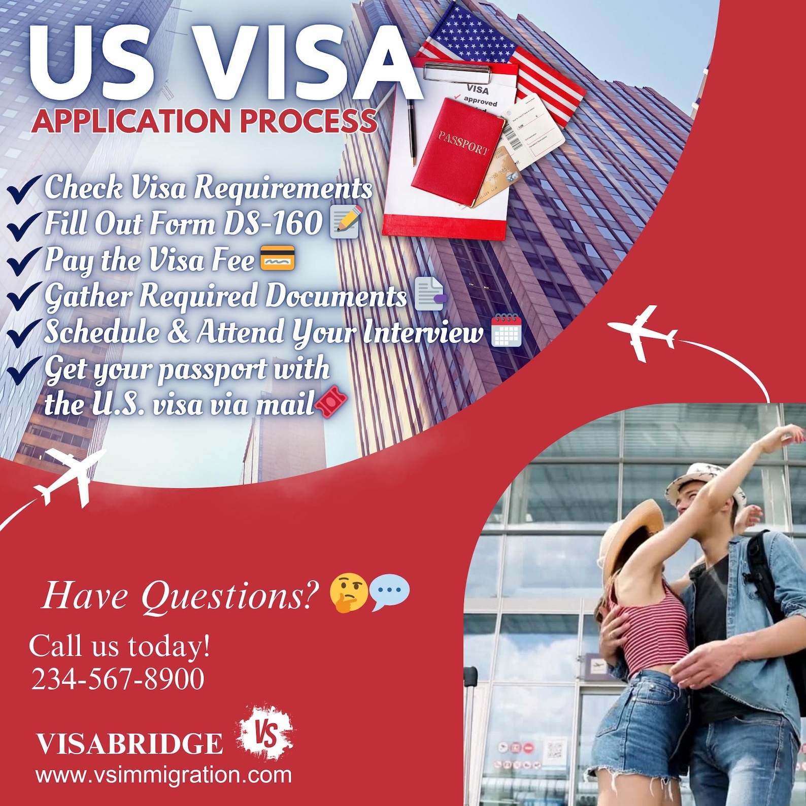 Immigration Template US Visa Application Template Social Media Post US ...