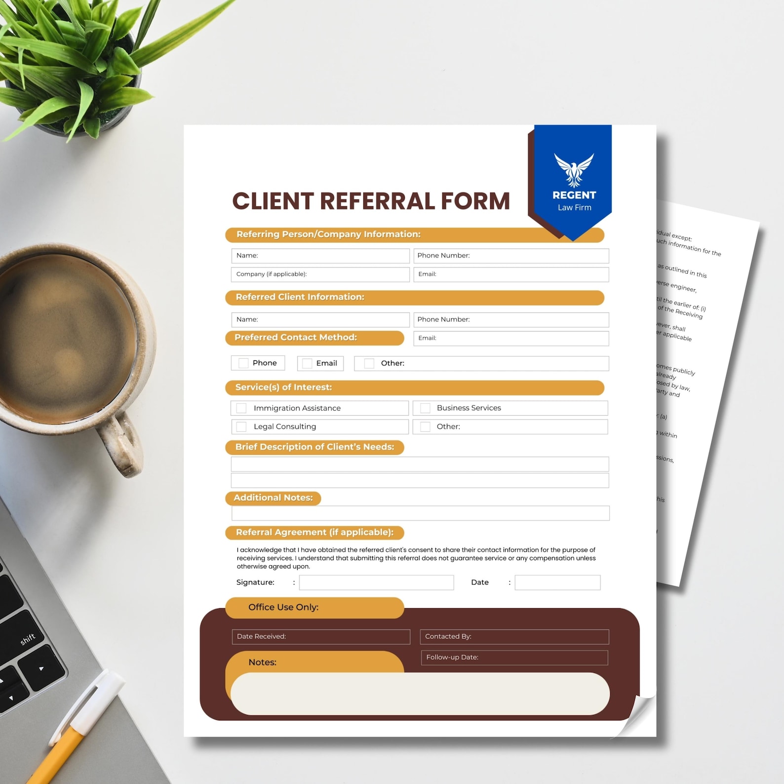 Client Referral Form Template – Editable PDF for Immigration Law Firms ...