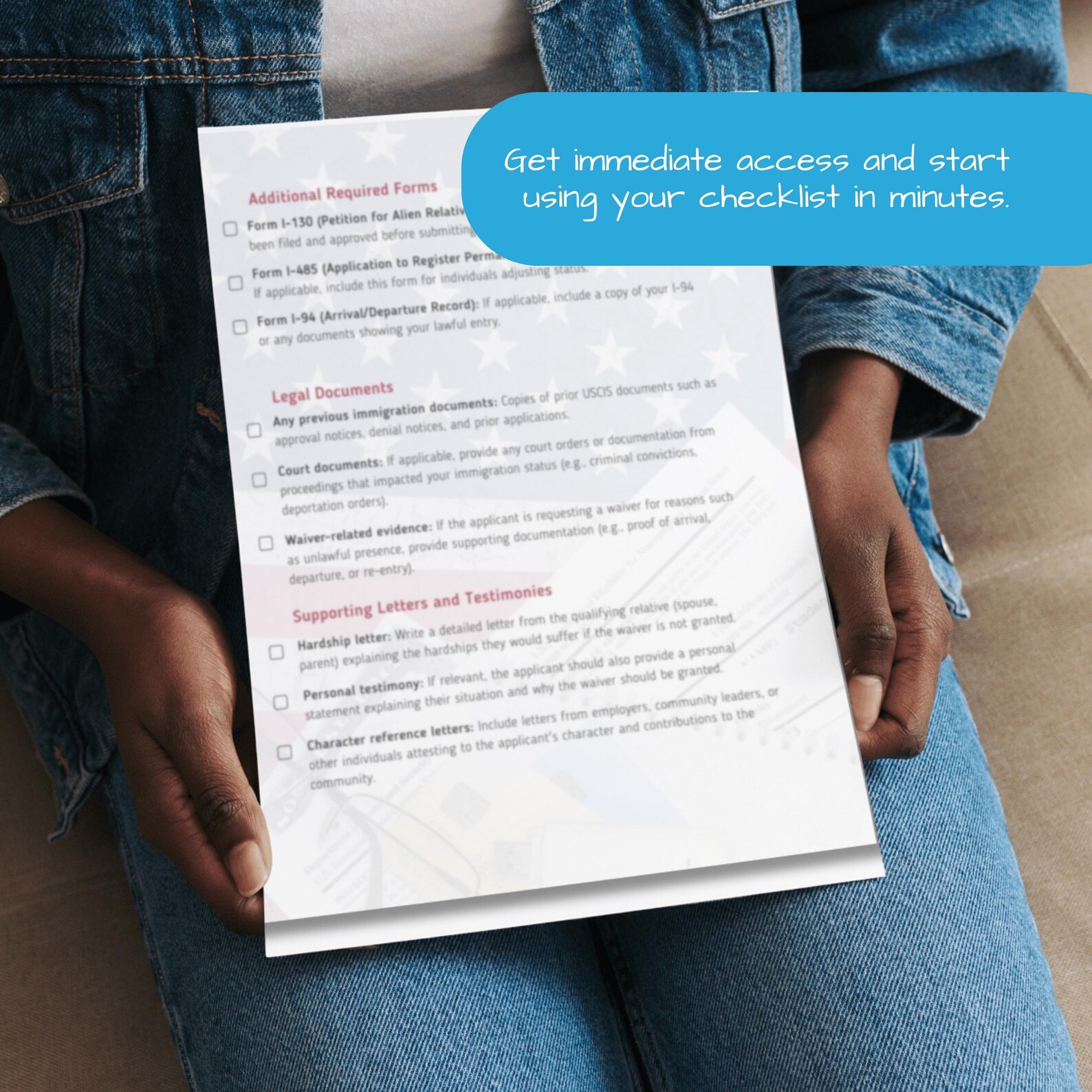 I-601 Waiver Checklist: USCIS Form Prep Guide (digital Download) - Etsy