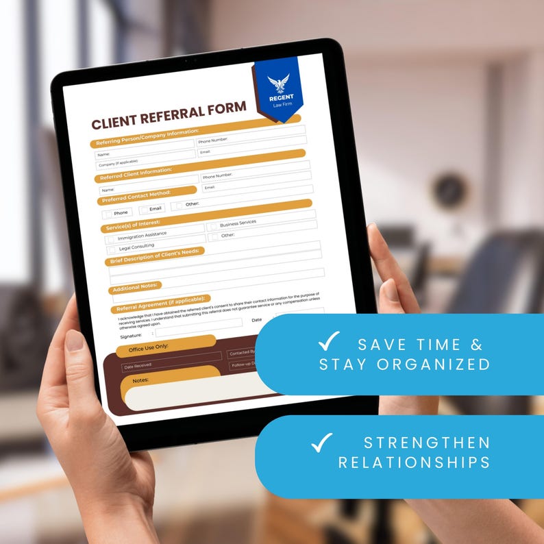 Client Referral Form Template – Editable PDF for Immigration Law Firms ...