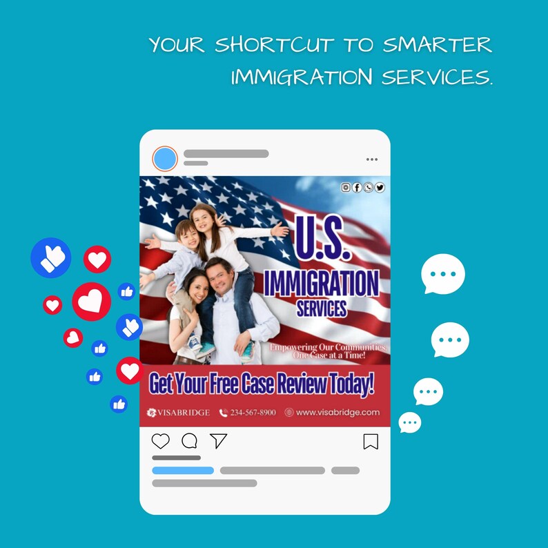 Immigration Service Flyer – Editable Canva Template for US Visa Lawyers ...