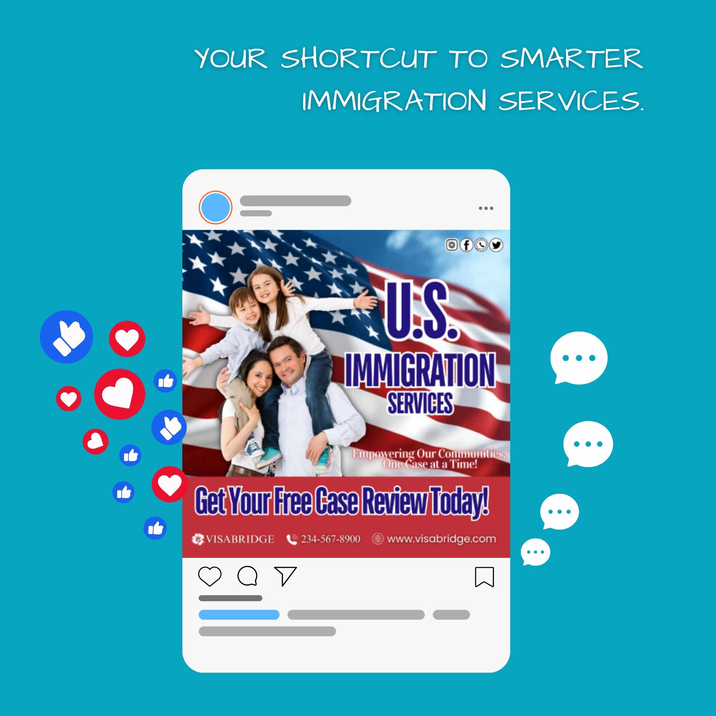 Immigration Service Flyer – Editable Canva Template for US Visa Lawyers ...