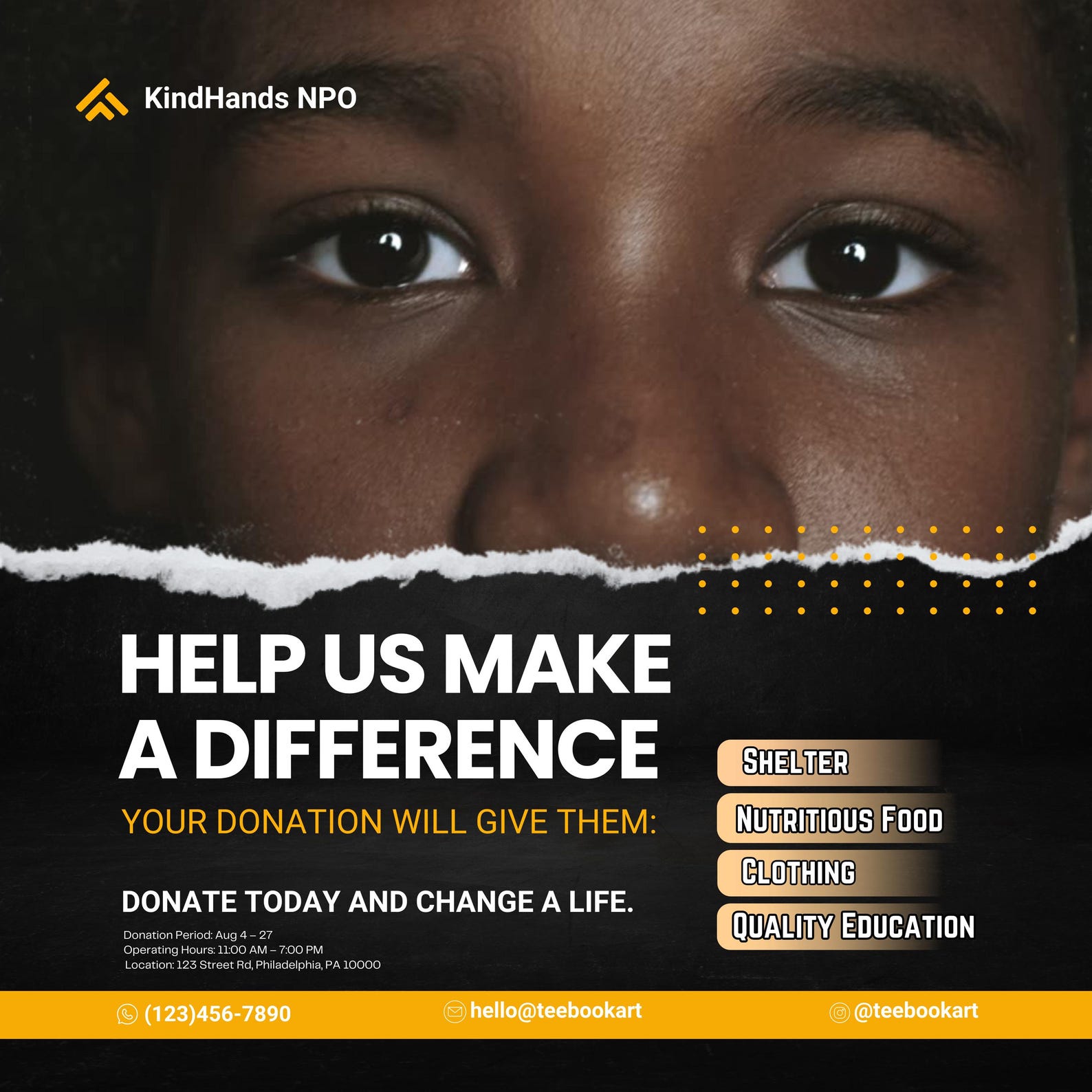 Donation Flyer Canva Template – Editable Charity Event Video Post for ...