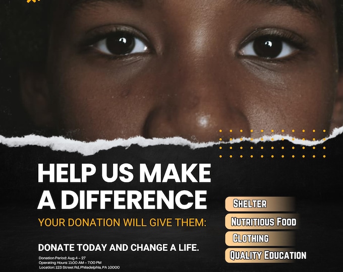 Donation Flyer Canva Template – Editable Charity Event Video Post for ...