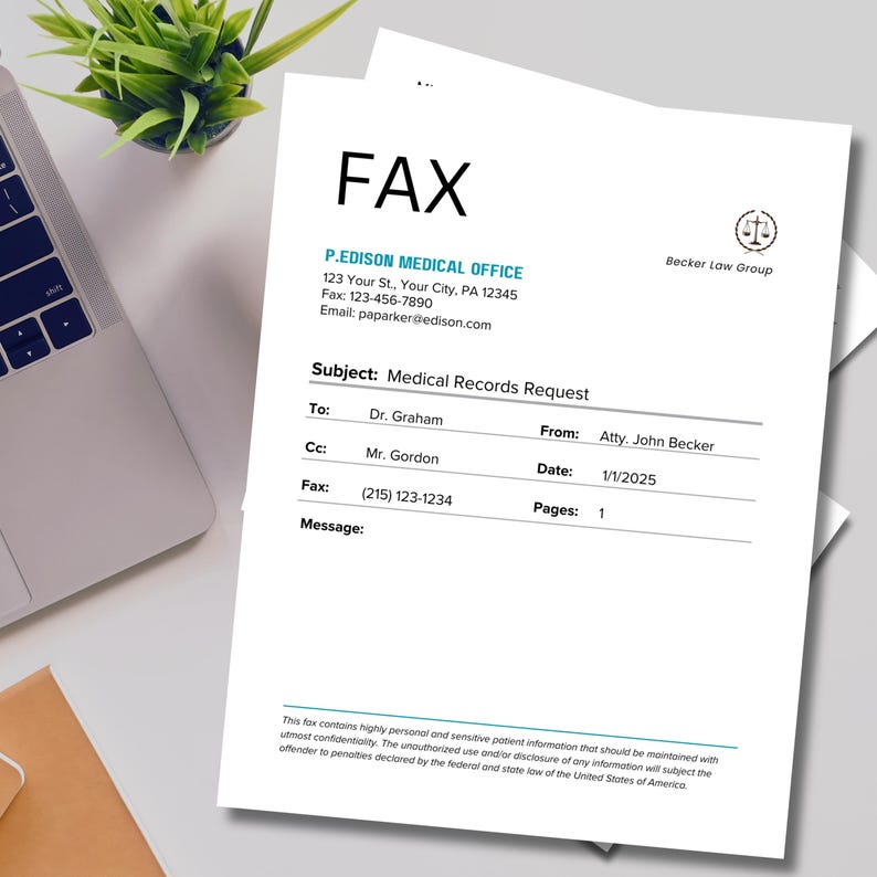 Customizable Legal Fax Sheet Template | Small Business Templates| Easy ...