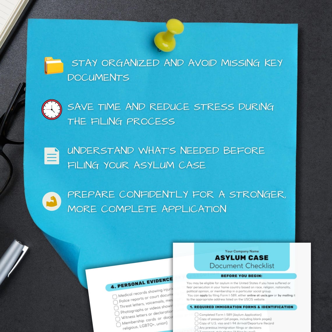 Bilingual Asylum Application Checklist| USCIS I-589 Filing Guide PDF ...