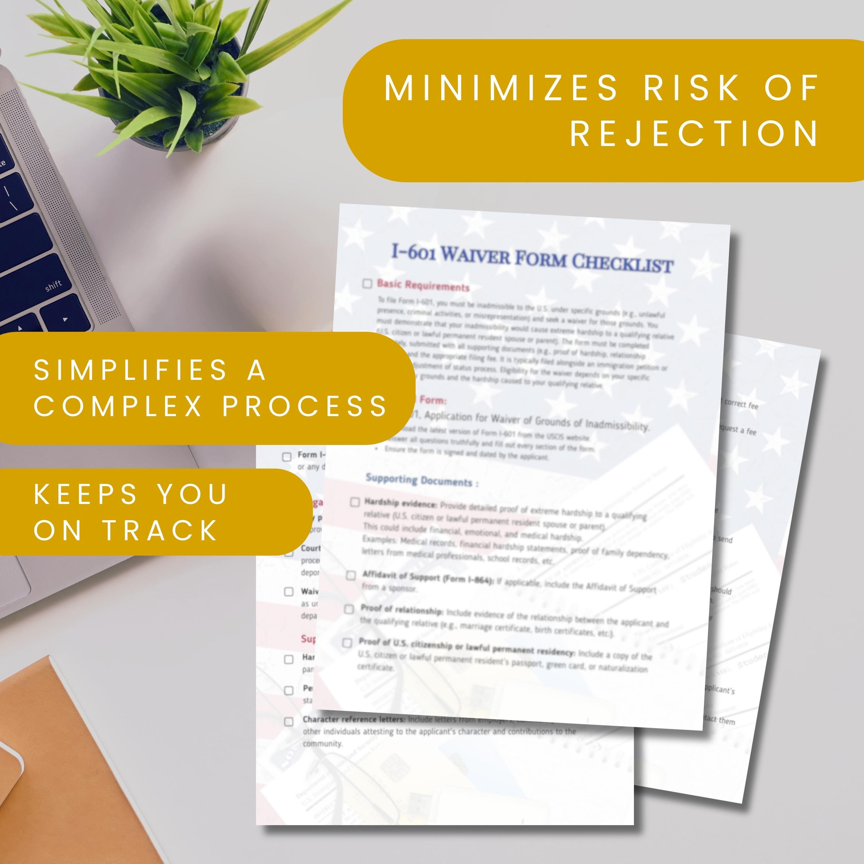 I-601 Waiver Checklist: USCIS Form Prep Guide (digital Download) - Etsy