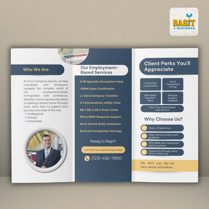 Bilingual Immigration Law Brochure Template: Editable Attorney Flyer ...