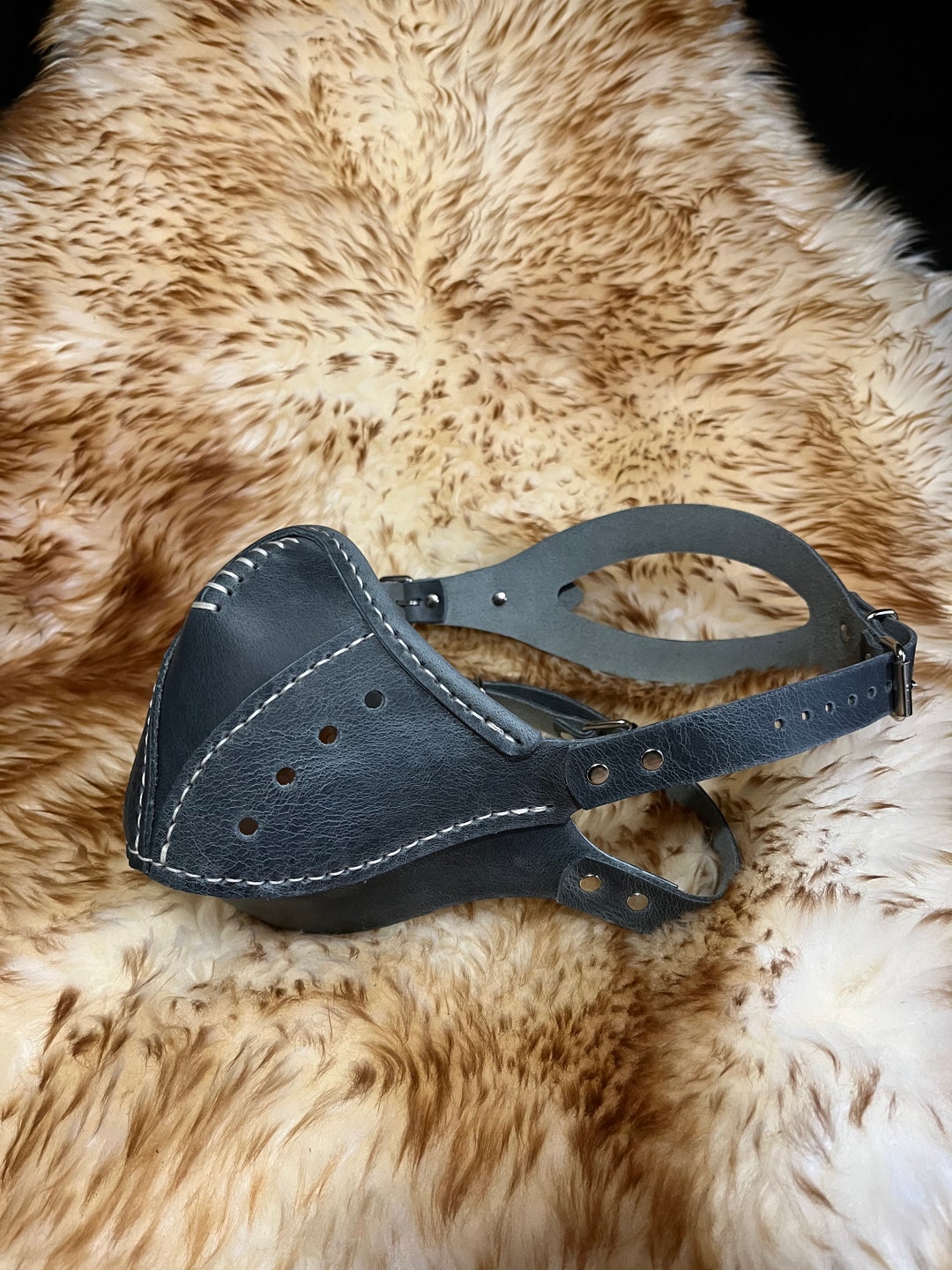 Genuine Leather Handmade Hand Stitched Biker Mask Leather Mask Face ...