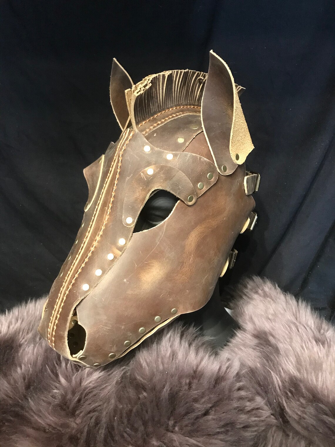 Genuine Leather Handmade Horse Pony Mask PetPlay Pet Play | Etsy