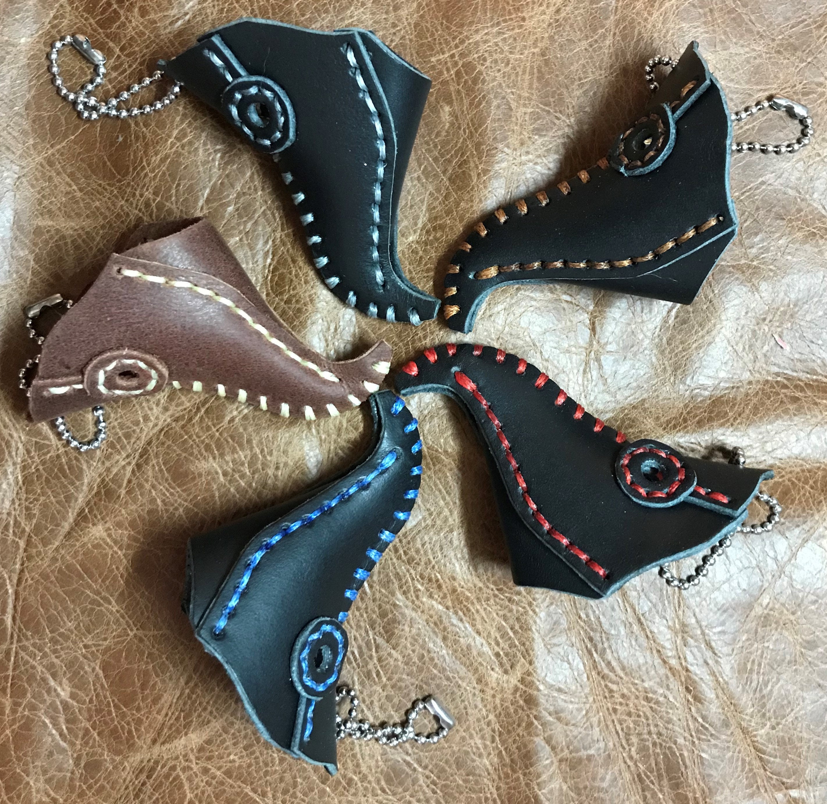 Genuine Leather Handmade Hand Stitched Mini Small Plague Mask Keyrings ...