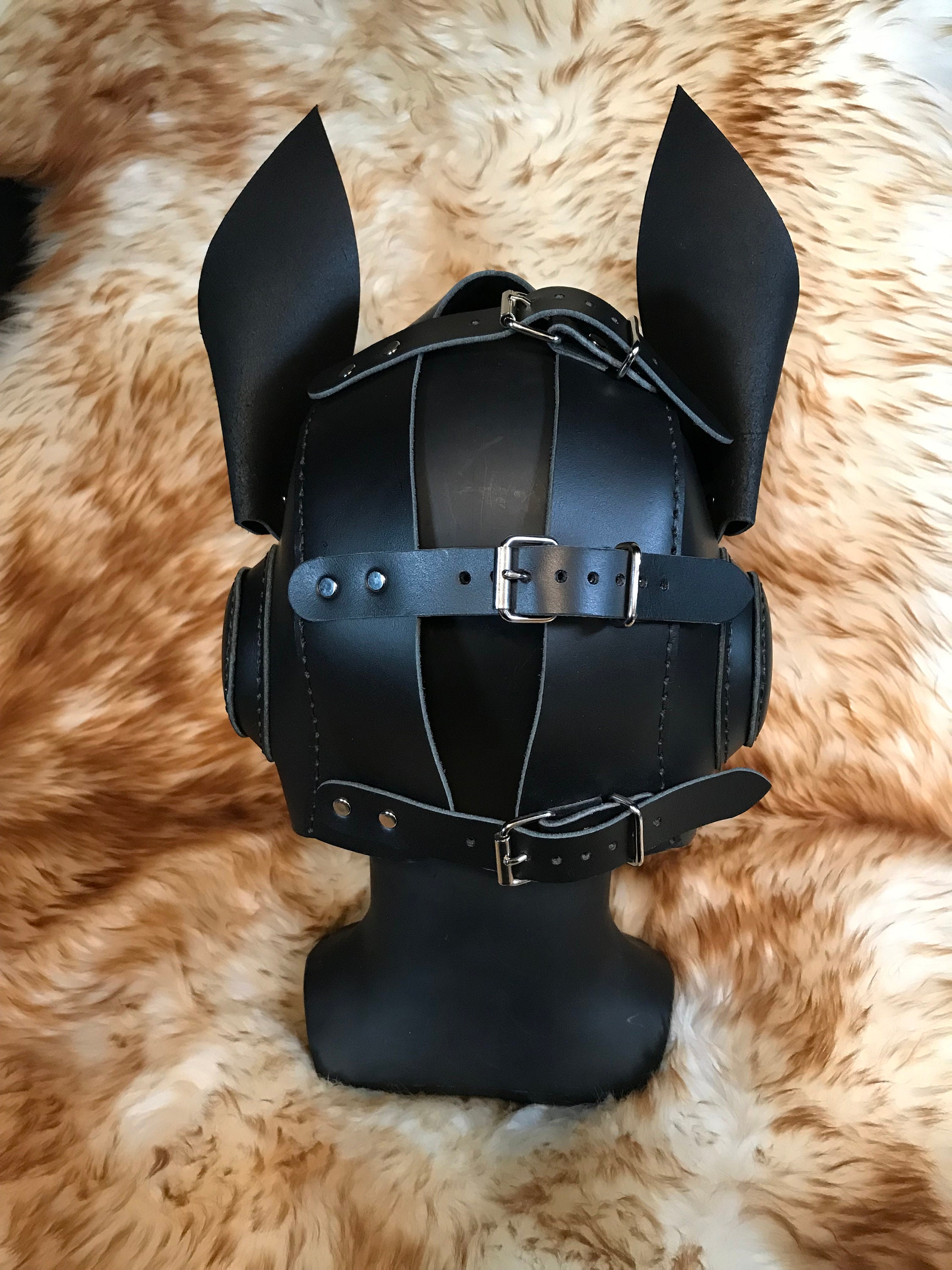 Genuine Leather Handmade Dog Pup Fox Foxy Mask Puppy Petplay | Etsy