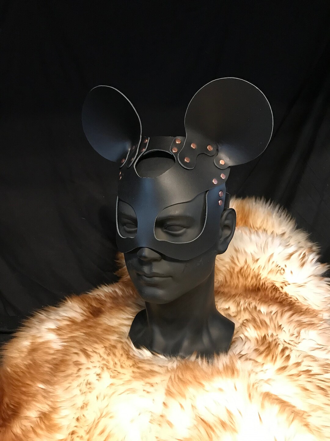 Genuine Leather Handmade Bad Mouse Masquerade Mask Black Leather ...