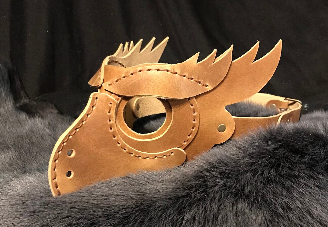 Steampunk Handmade Hand Stitched Genuine Leather Owl Bird Mask Light ...