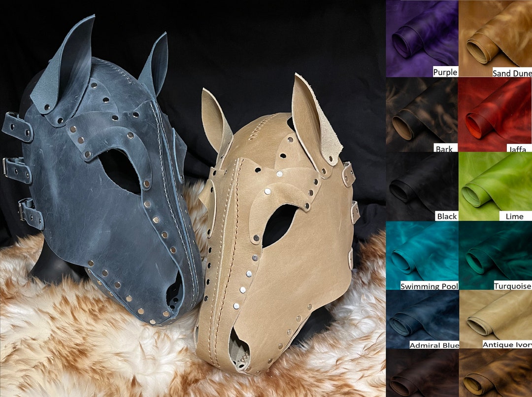 Genuine Country Cow Leather Handmade Horse Pony Mask No Hair Costume ...