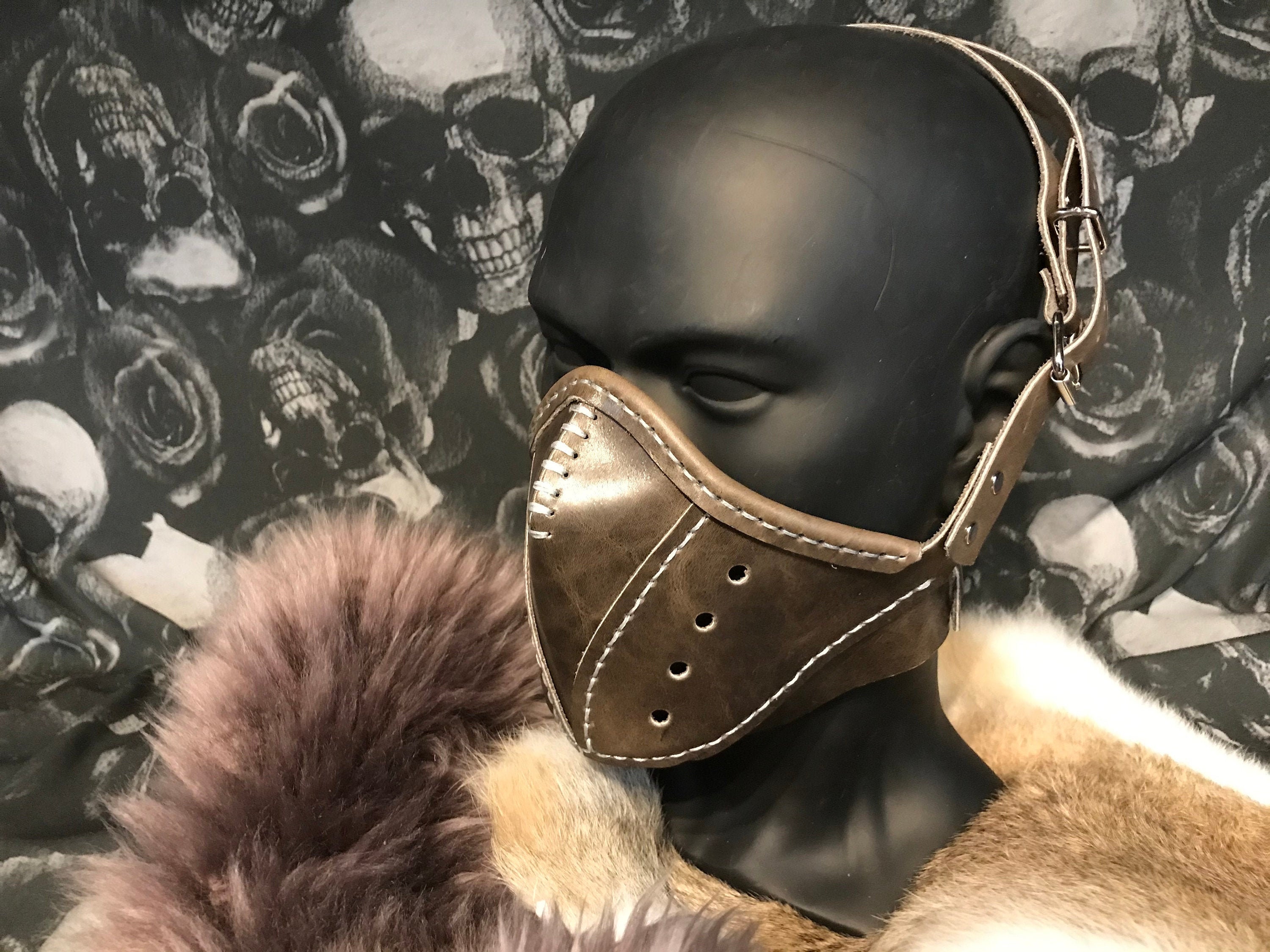 Genuine Leather Handmade Hand Stitched Biker Mask Leather Mask | Etsy