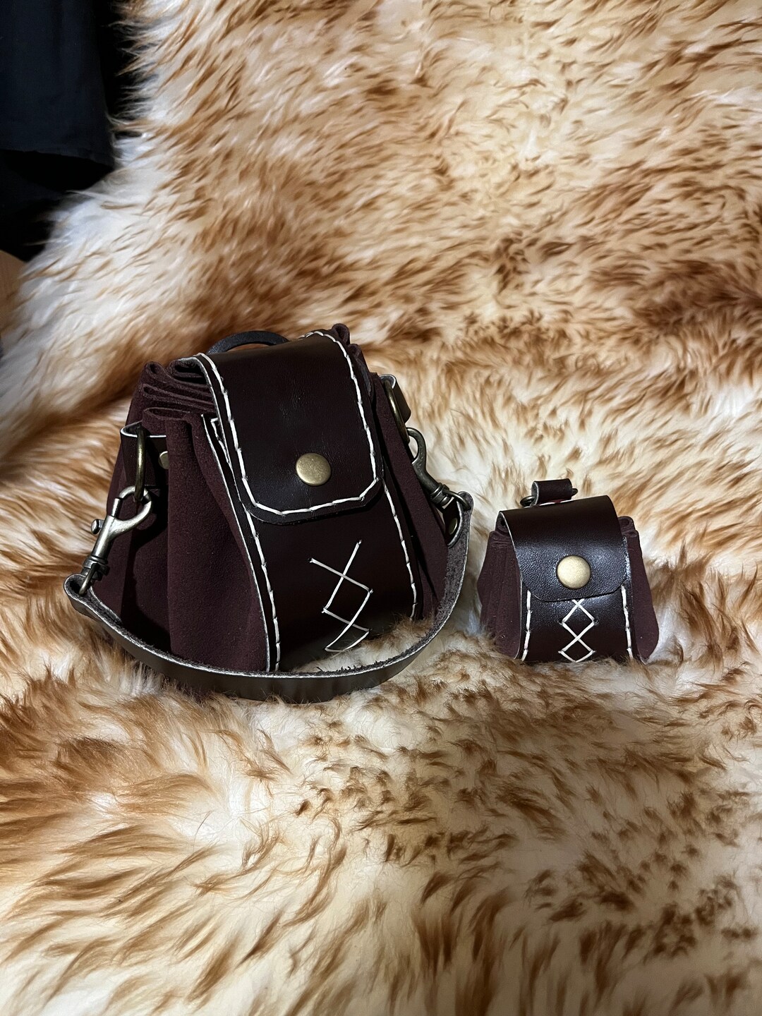 Steampunk Leather Hand Stitched Handmade Dark Brown Belt Hanger ...