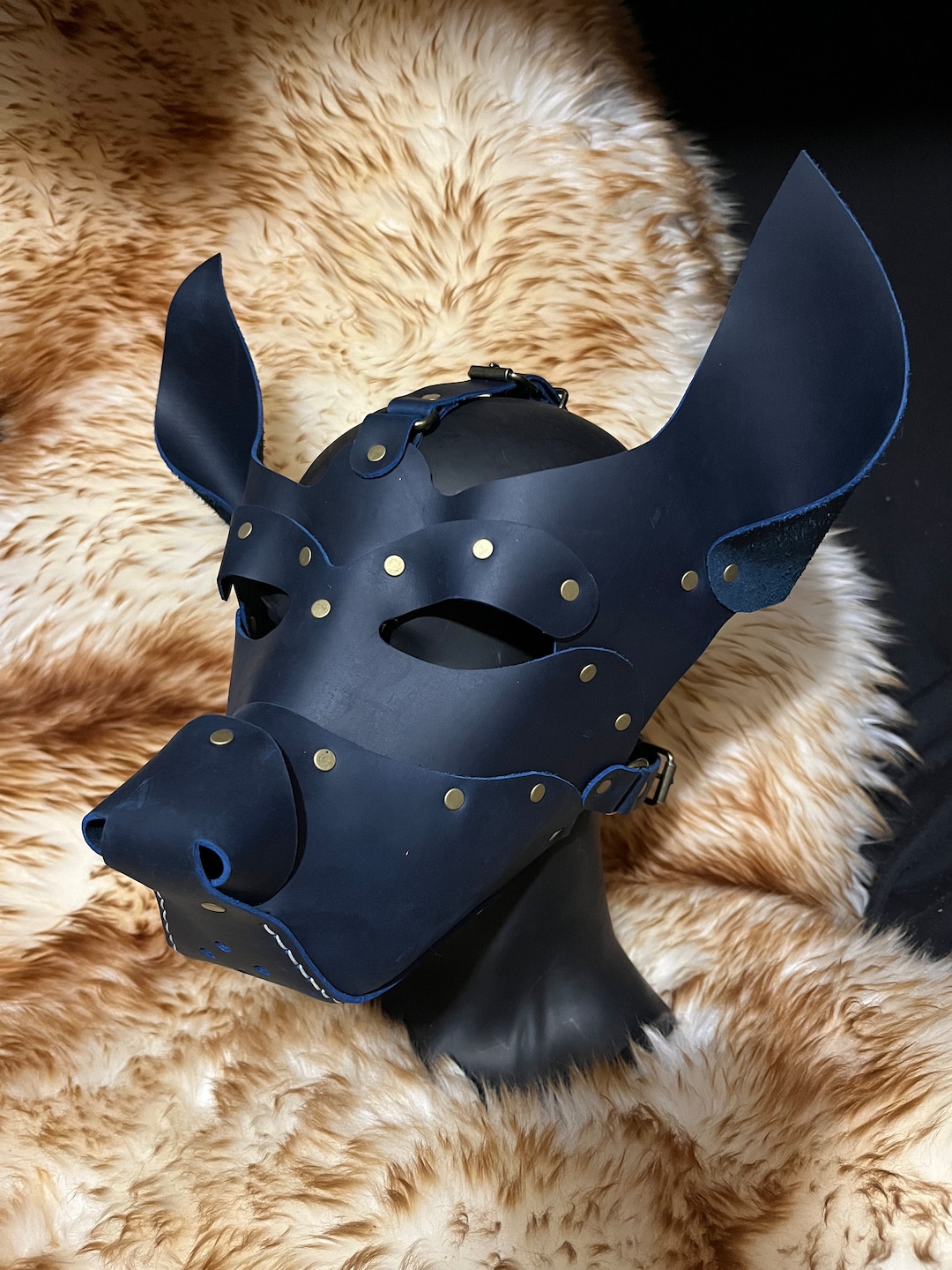 Genuine Leather Handmade Dog Pup Mask Puppy Pup Hood Face Mask Dark ...