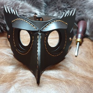 Steampunk Handmade Hand Stitched Genuine Leather Owl Bird Eye Mask - Etsy