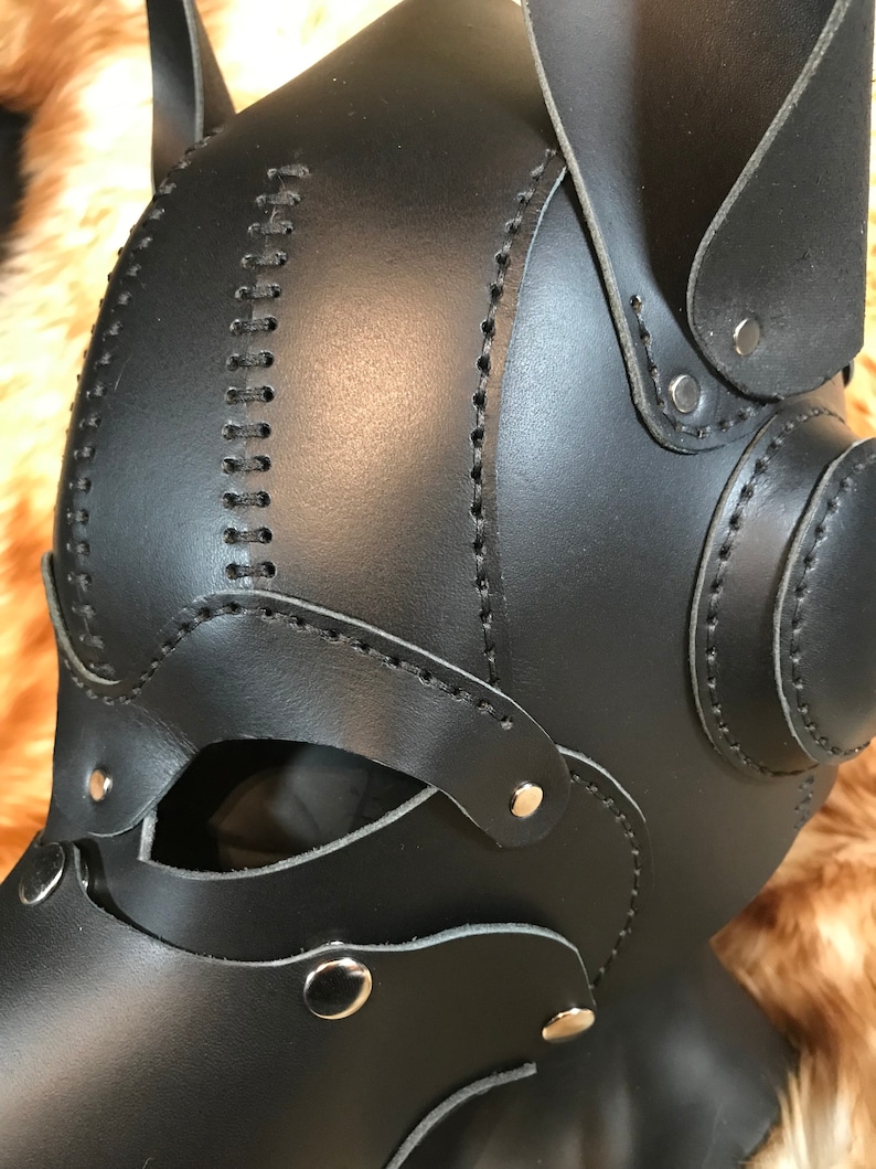 Genuine Leather Handmade Dog Pup Fox Foxy Mask Puppy Petplay | Etsy