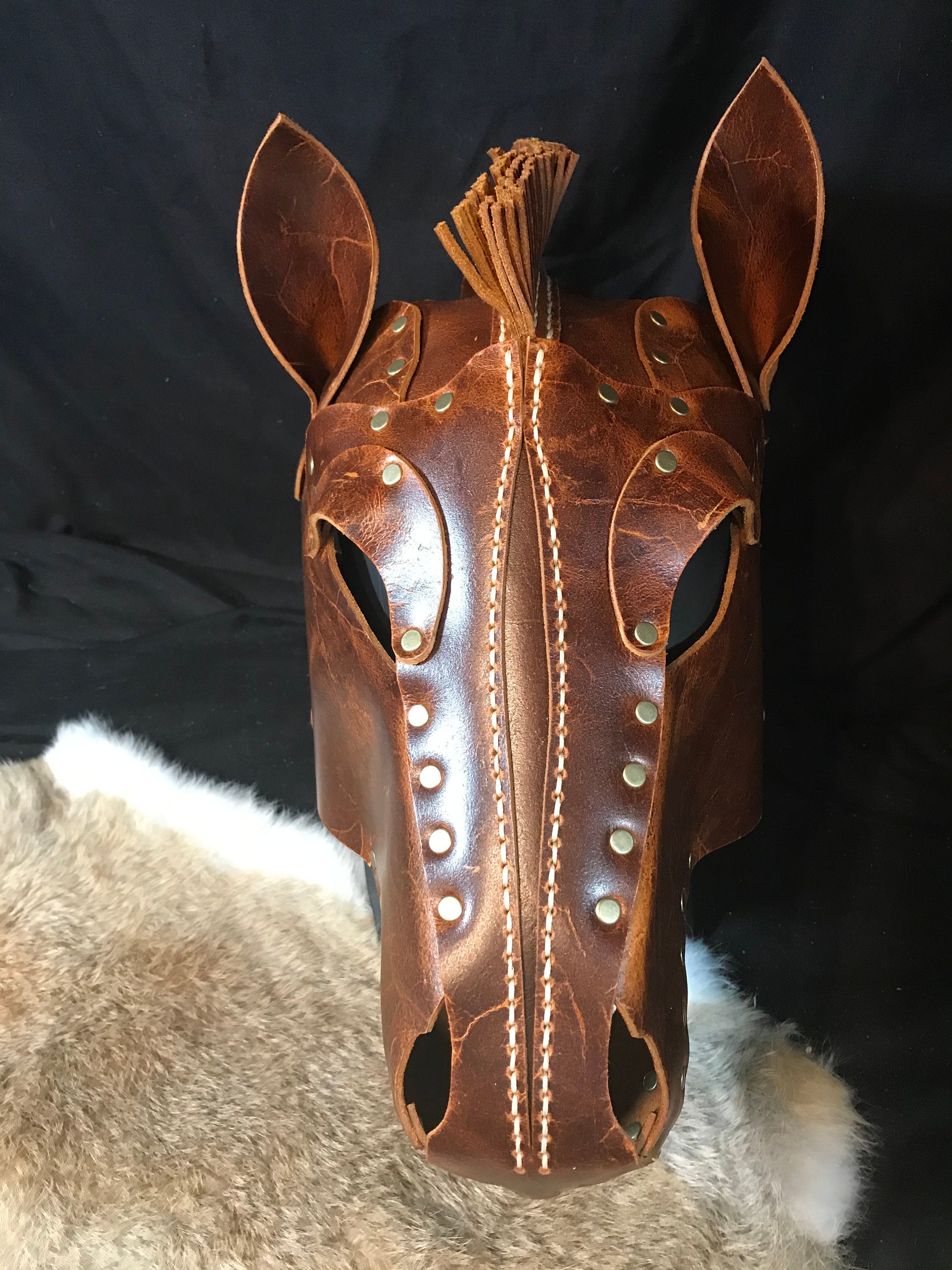 Genuine Leather Handmade Horse Pony Mask Petplay Pet Play | Etsy