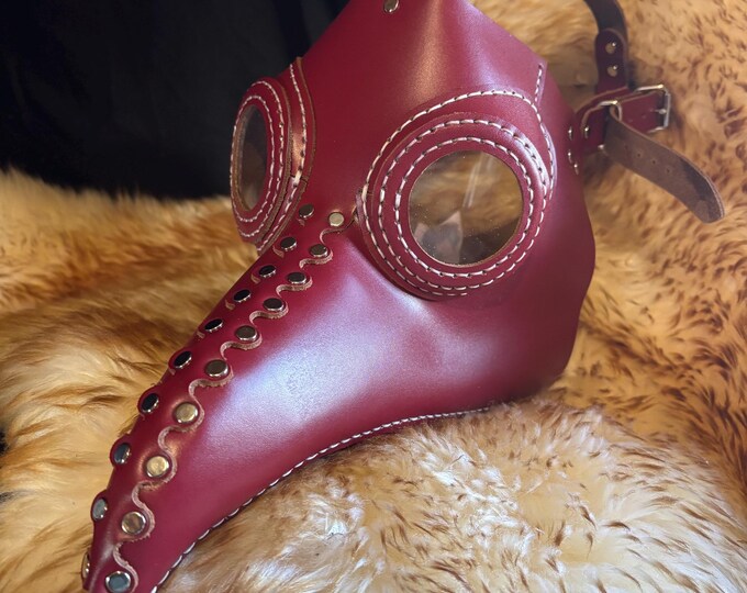 Ready to Ship Genuine Leather Handmade Hand Stitched Red Leather Plague ...