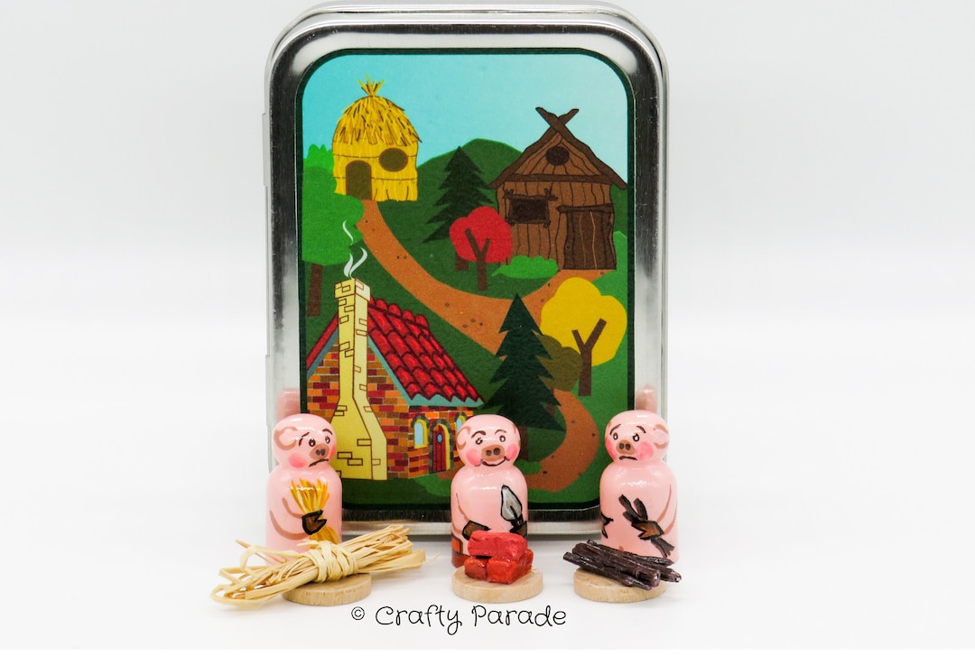 The Three Little Pigs and the Big Bad Wolf, the Three Little Pigs Peg ...