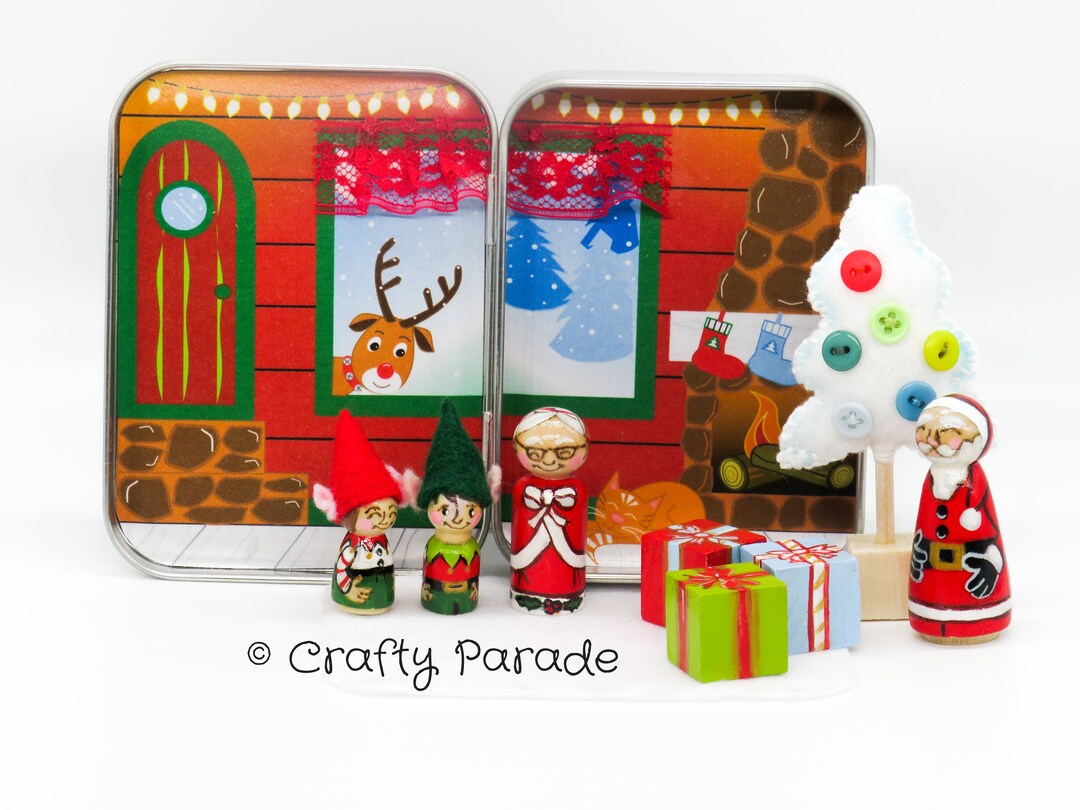 Santas Workshop, Christmas Gift, Peg Doll, Toy, Handmade, Quiet Toy ...