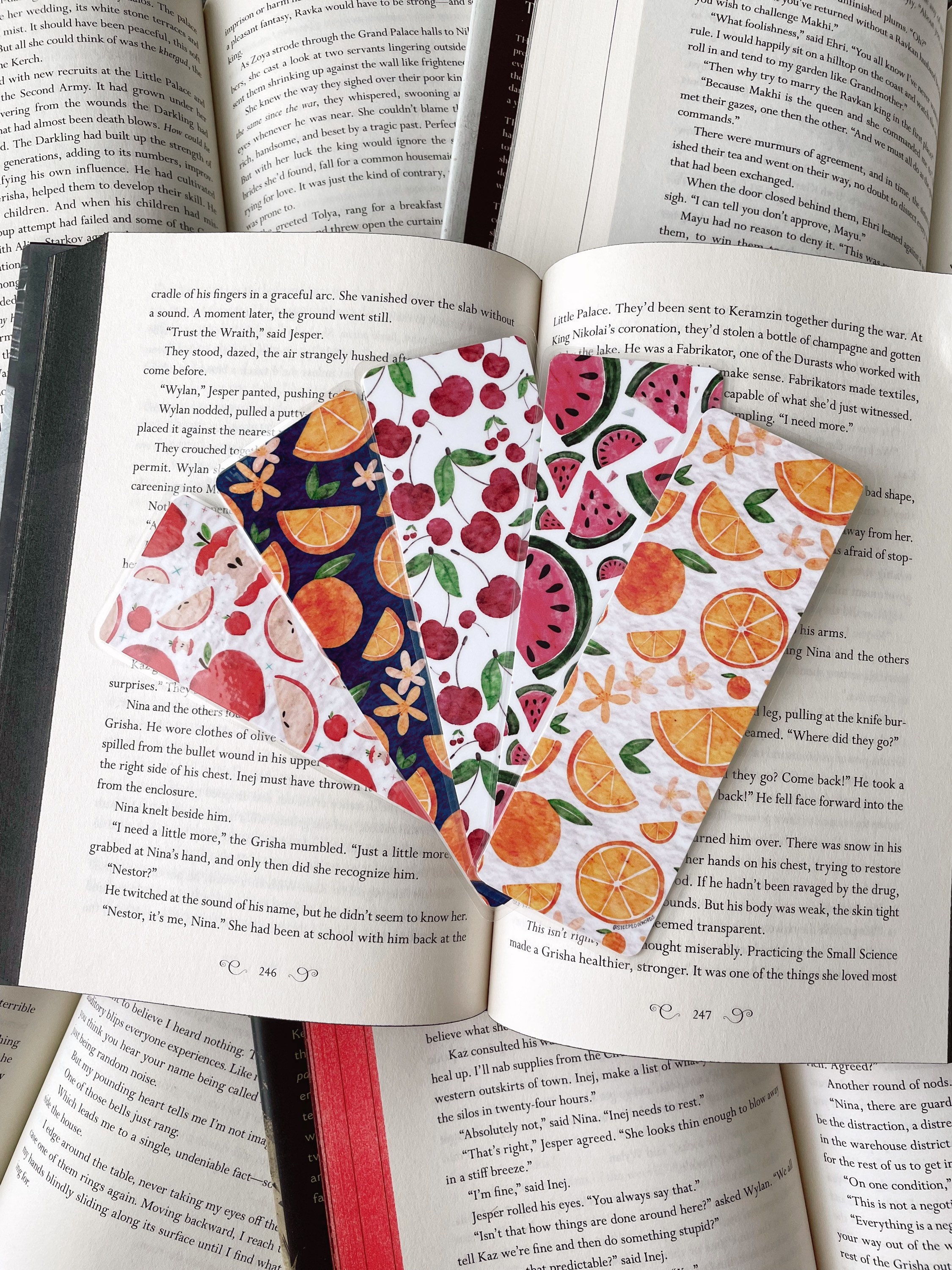 Fruit Bookmark Cherry Art Laminated Bookmark Fun Bookmark - Etsy