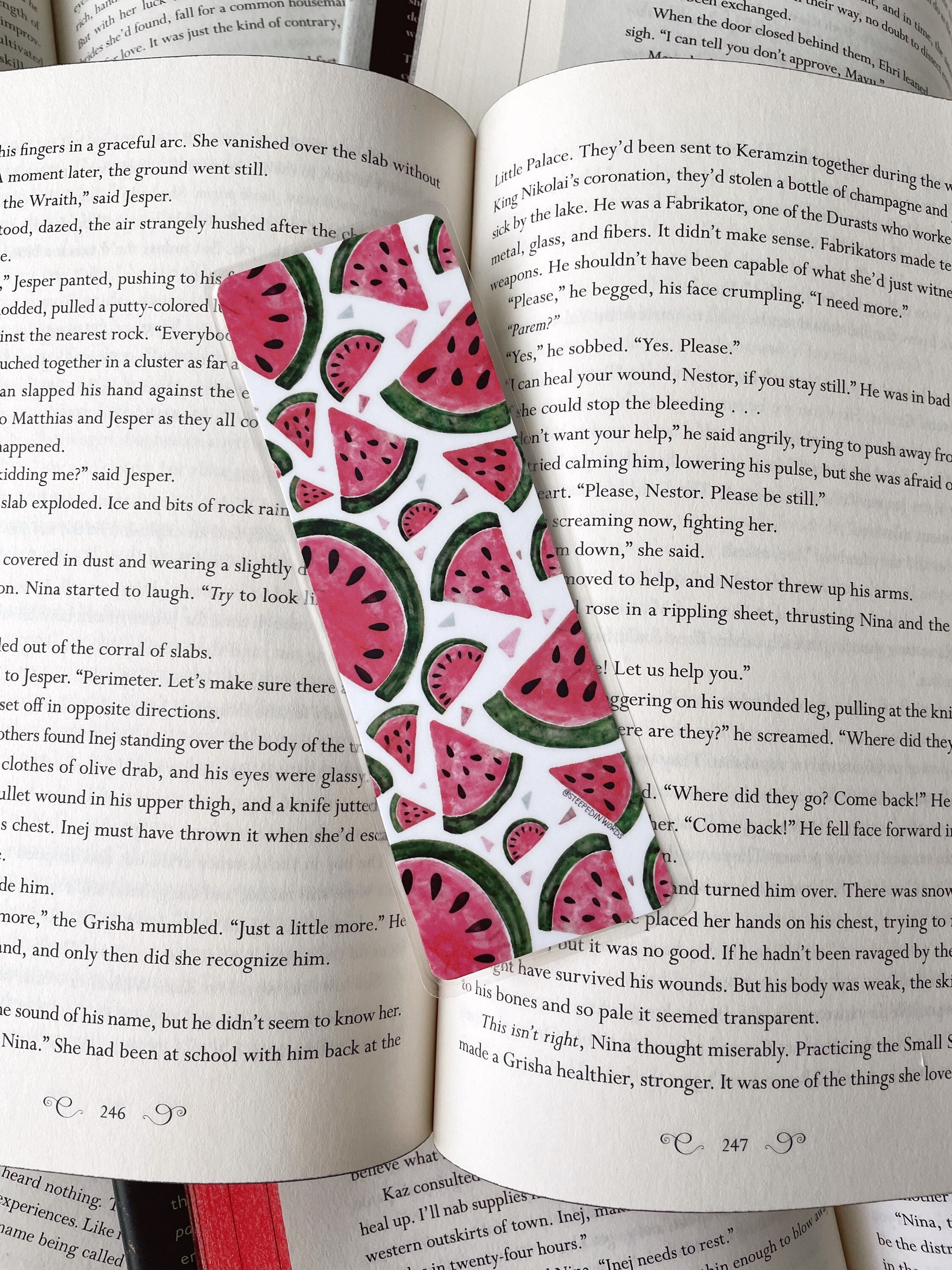 Fruit Bookmark Watermelon Art Fun Bookmark Summer Bookmark - Etsy UK