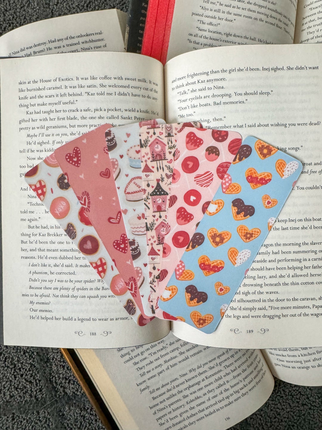 Valentines Day Bookmark Set, Laminated Bookmark, Unique Bookmark, Vday ...