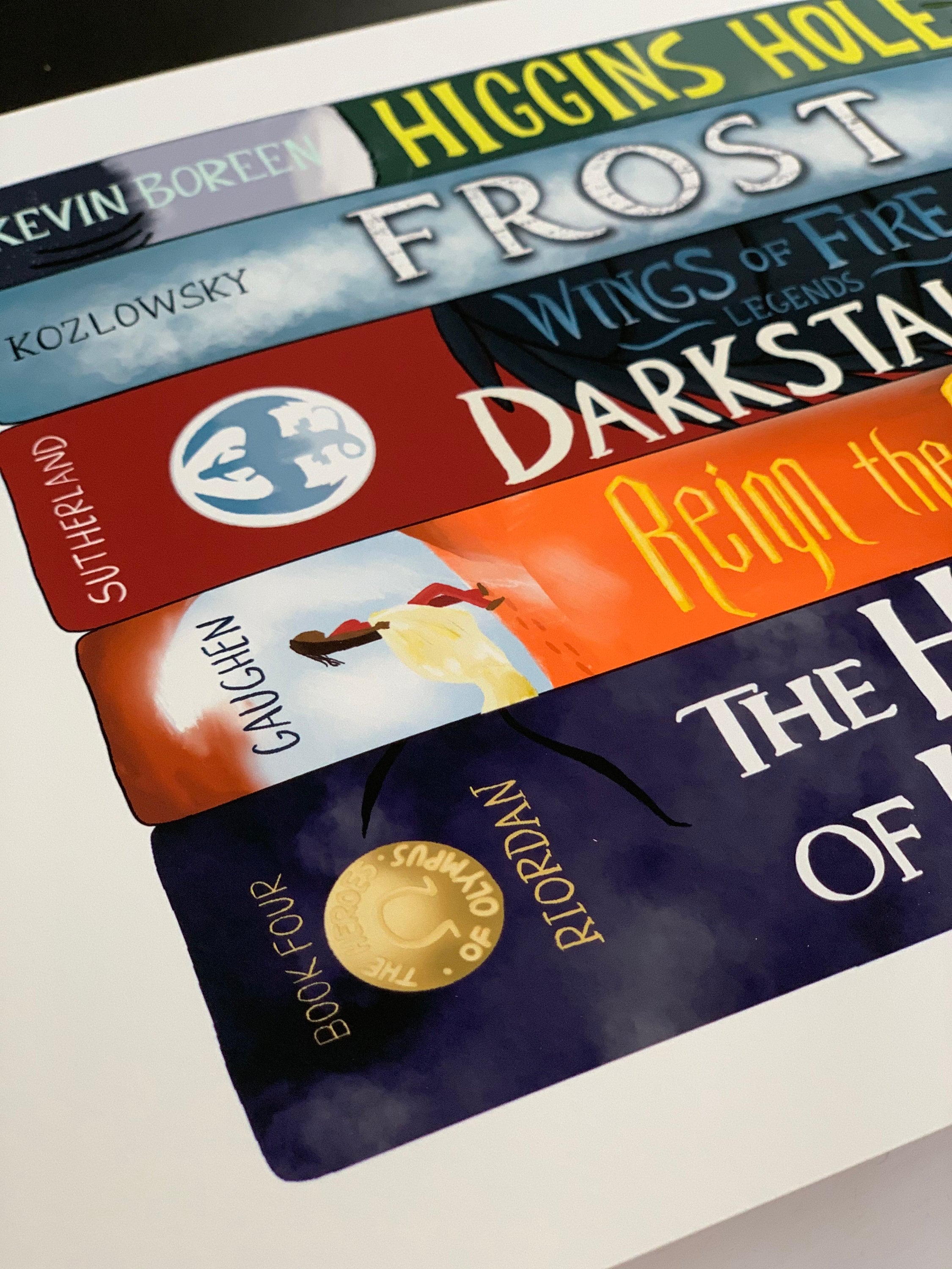 Custom Book Drawing Bookish Art Print Book Spine Art Book | Etsy