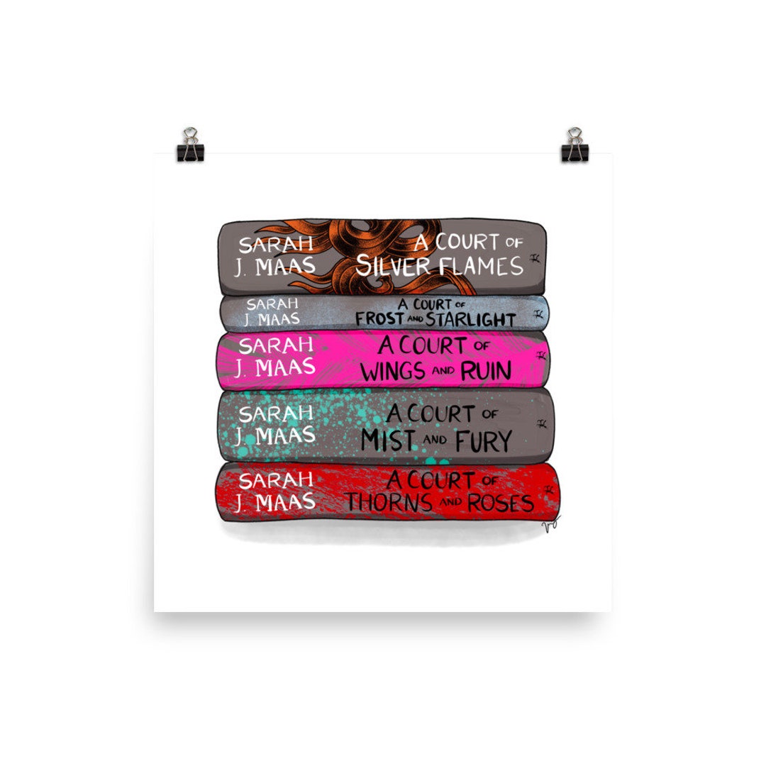 A Court of Thorns and Roses Series Bookstack Illustration ACOTAR, Gifts for Bookworms - Etsy