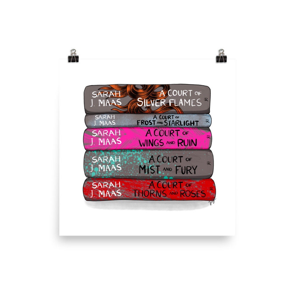 A Court of Thorns and Roses Series Bookstack Illustration ACOTAR, Gifts for Bookworms - Etsy