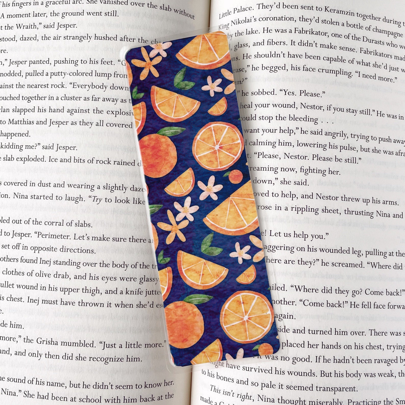 Fruit Bookmark Orange Art Fun and Unique Bookmark Orange - Etsy