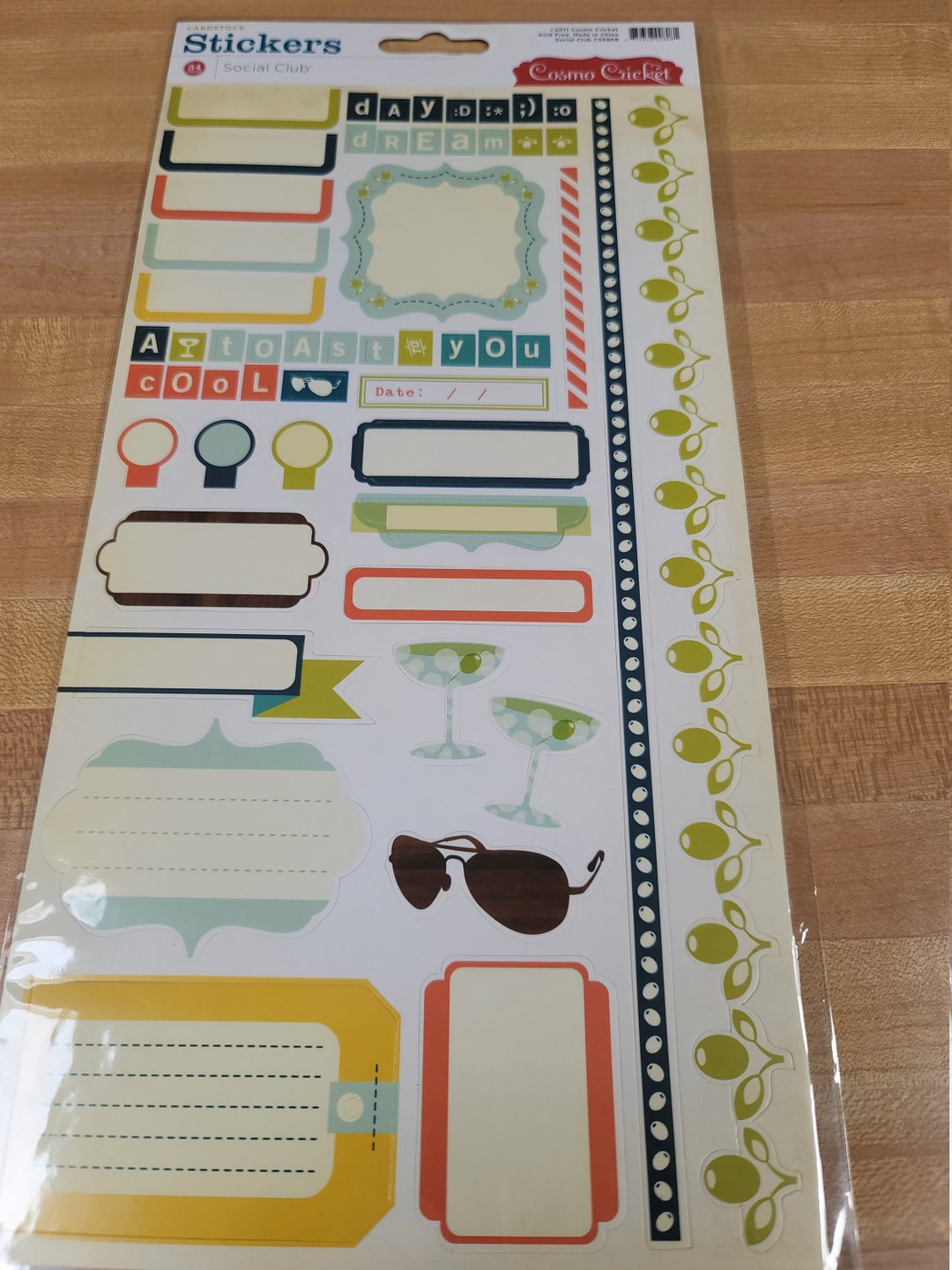 Cosmo Cricket Social Club Paper Collection Sticker Sheet - Etsy