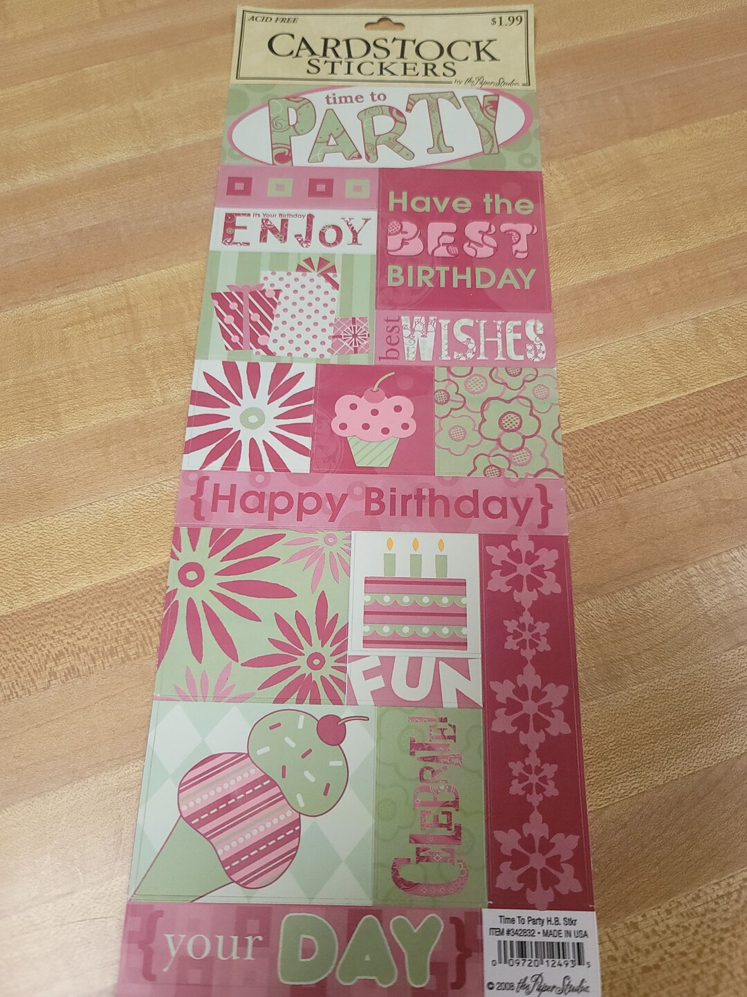 Paper Studio Birthday Cardstock Stickers - Etsy