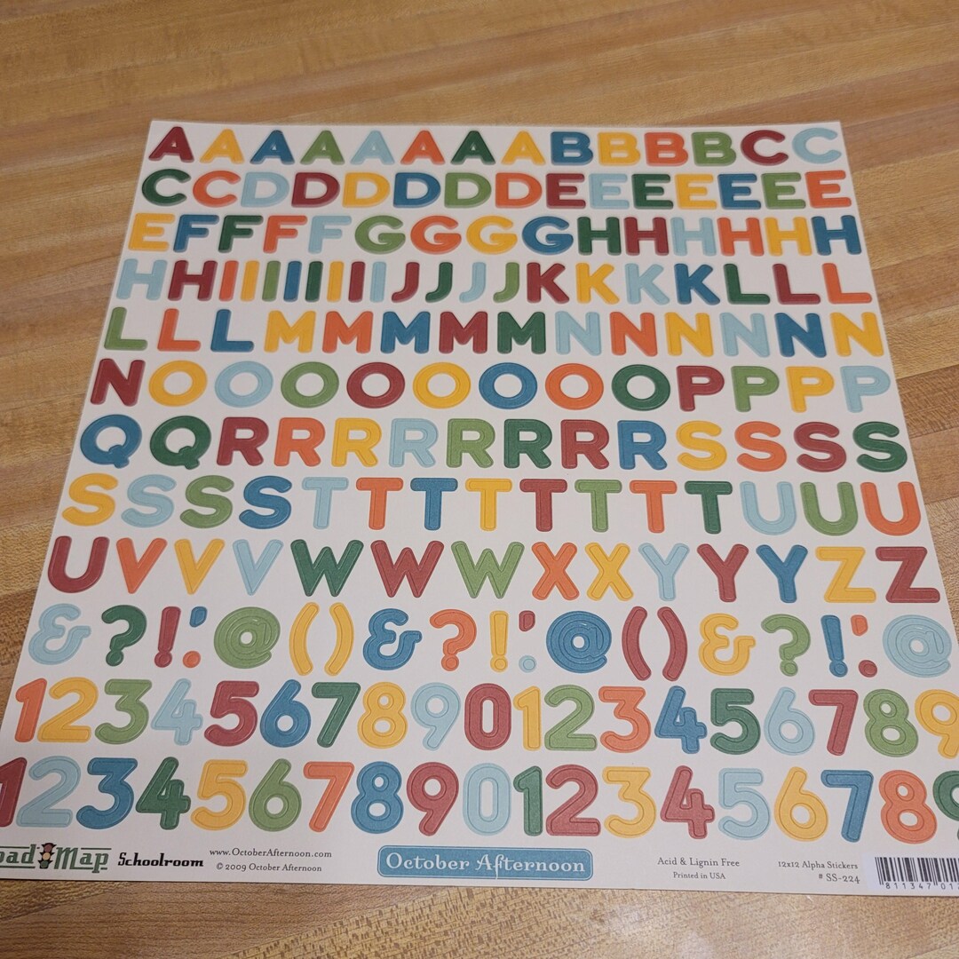 October Afternoon 12 X 12 Road Map Paper Collection Alphabet Stickers ...