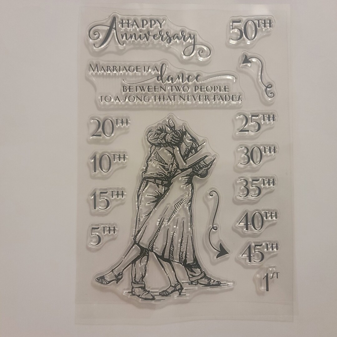 Clear Cling 16pc Happy Anniversary Stamp Set - Etsy