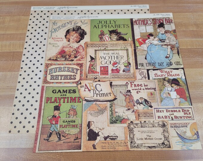 Graphic 45 12 X 12 ABC Primer Classic Paper Collection Bedtime Stories ...