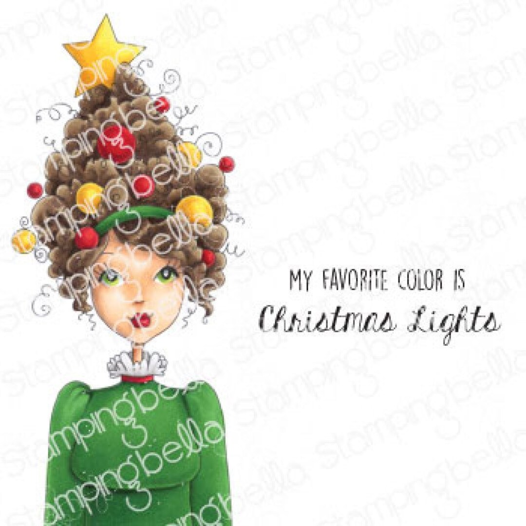 Stamping Bella Mochi Christmas Tree Girl Rubber Stamp - Etsy