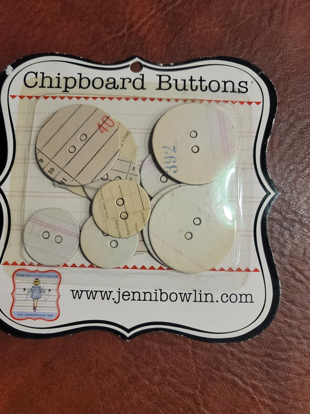 Jenni Bowlin Vintage Office Chipboard Buttons Embellishment Junk ...