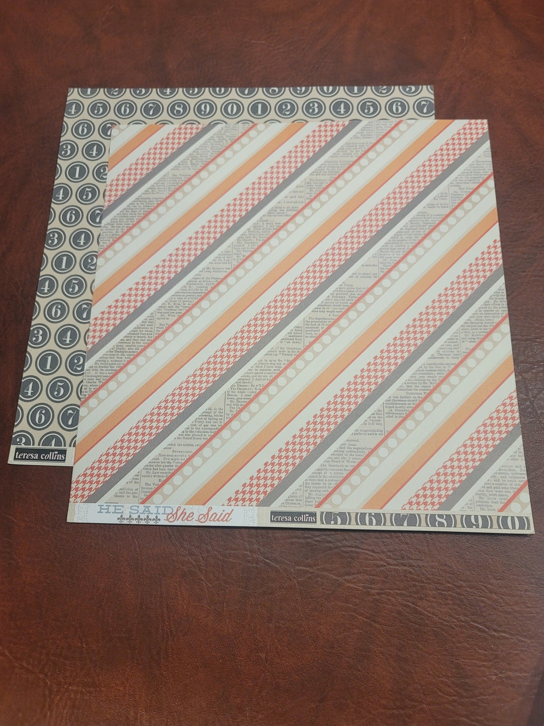 Teresa Collins 12 X 12 He Said She Said Paper Collection Stripe Paper ...