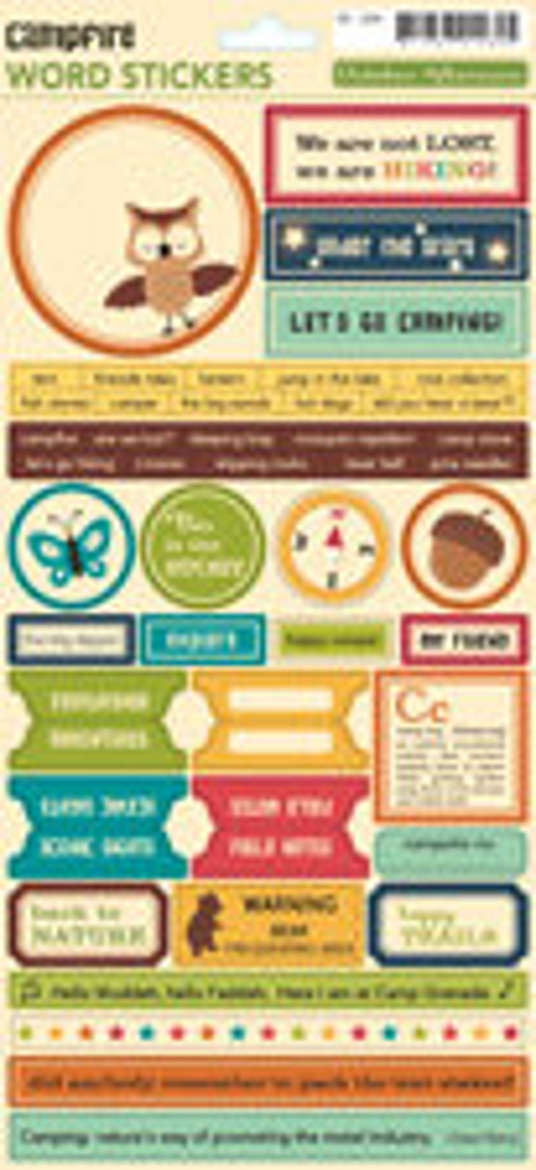 October Afternoon Campfire Word Stickers - Etsy