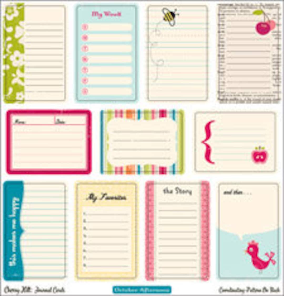 October Afternoon Cherry Hill 12x12 Sheet Journal Cards - Etsy