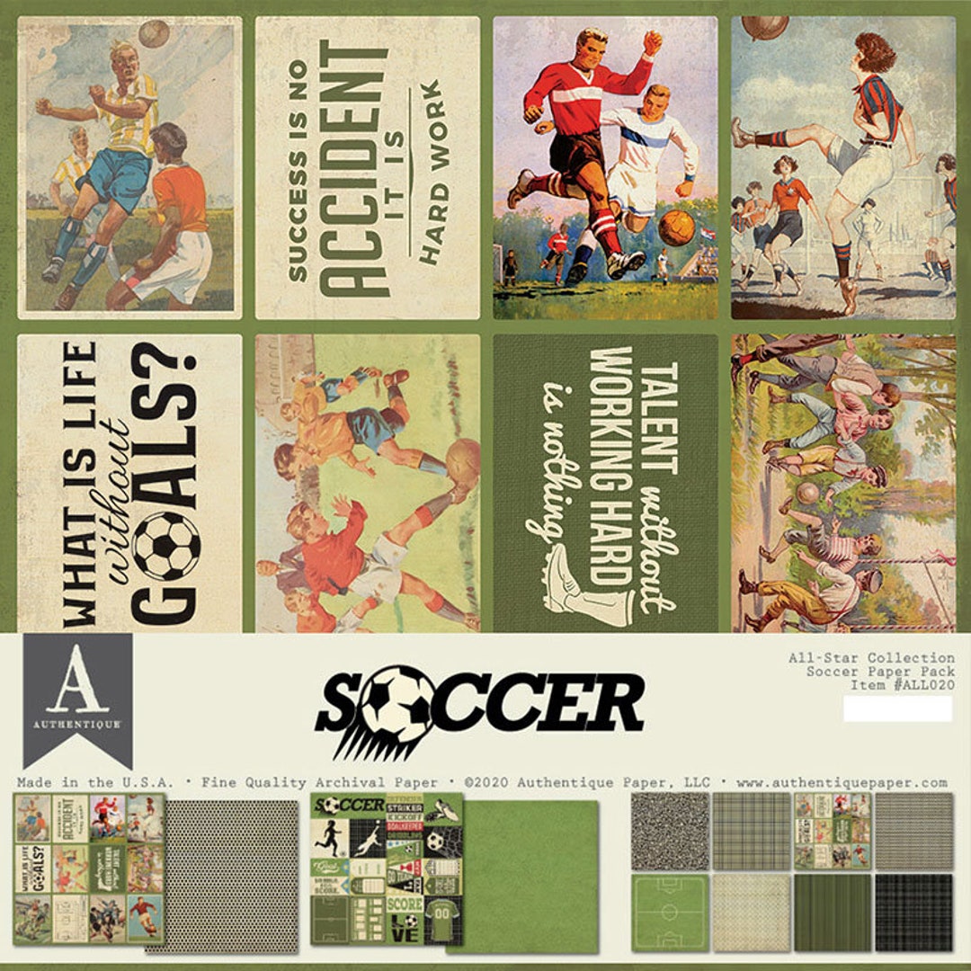 Authentique 12x12 Soccer Paper Collection - Etsy